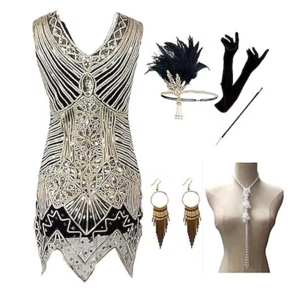 Other | Flapper Halloween Costume In Xs All Accessories Included Nwt ...